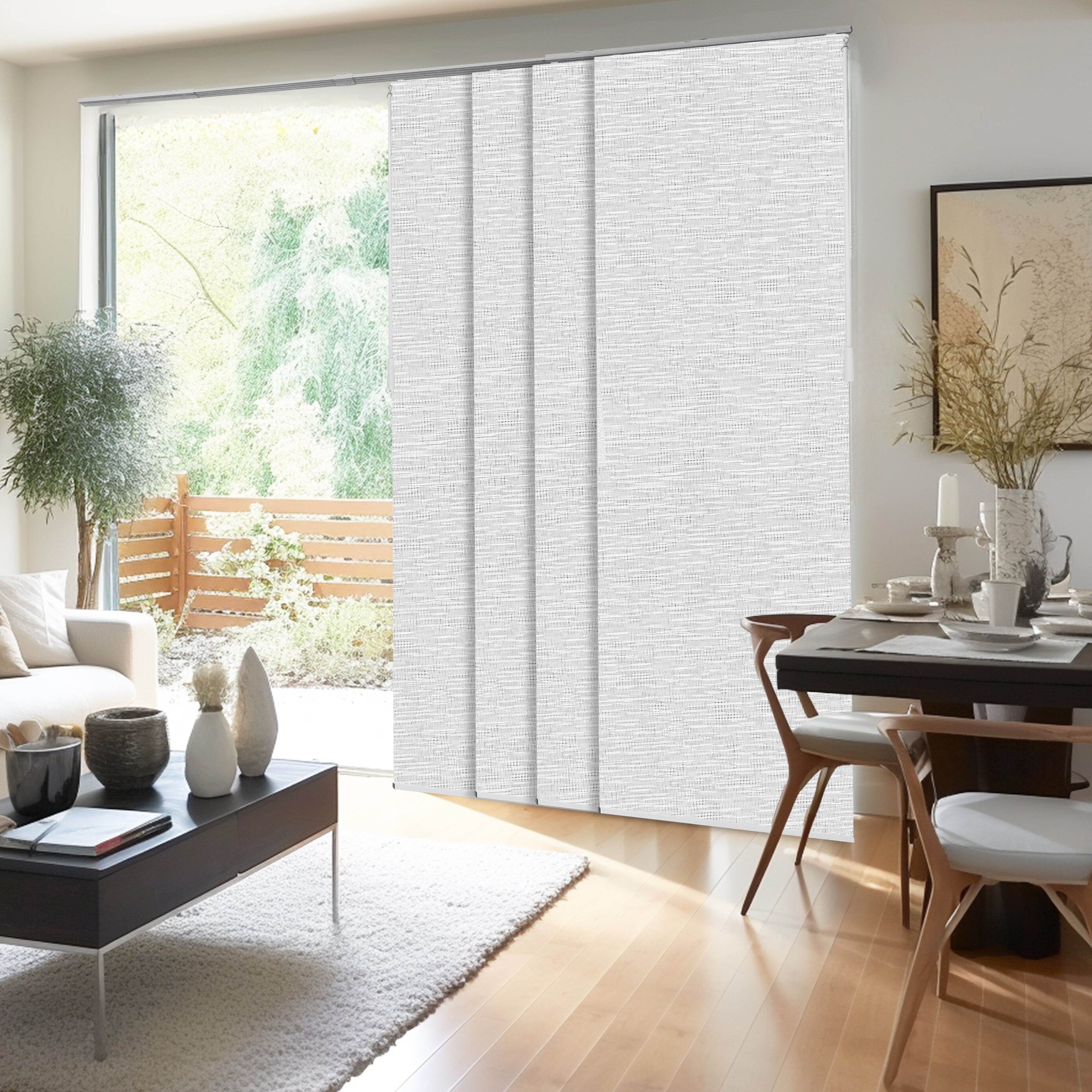 Panel Track Blinds Light Filtering Mini Woven Chicology