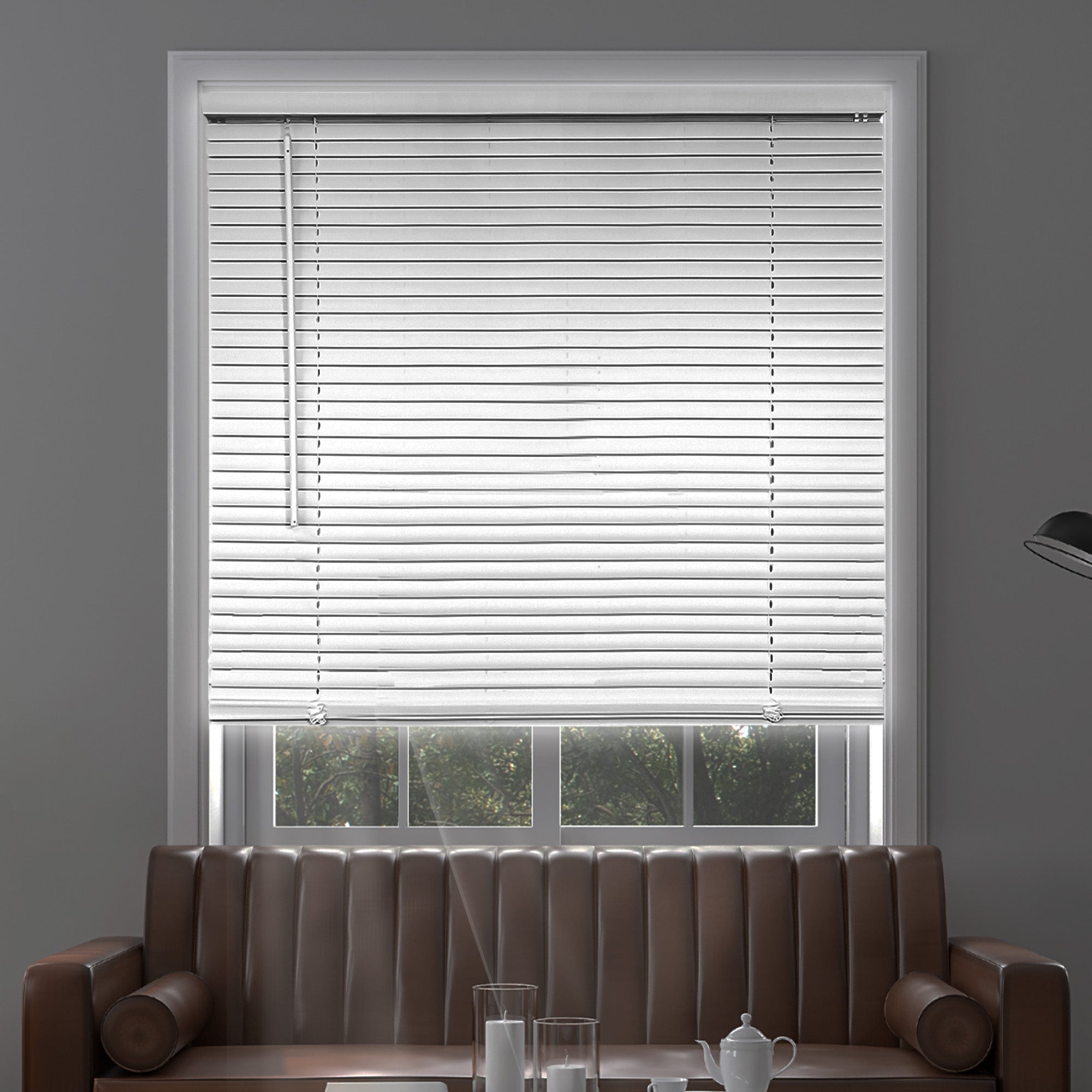 Cordless Vinyl Mini Blinds | Blackout, White - 36-inch Heights – Chicology